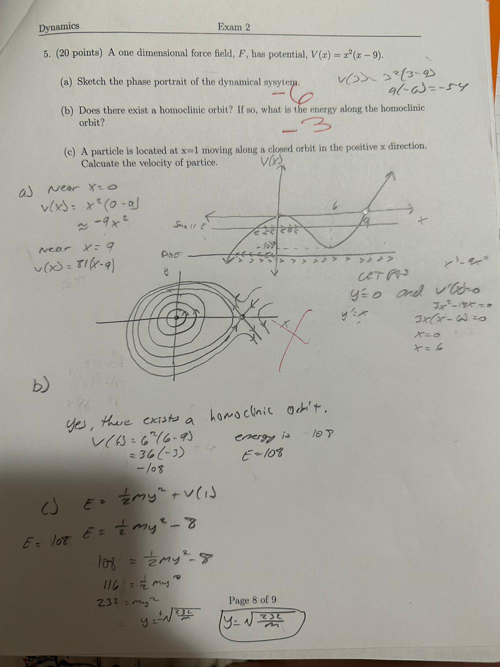 Solved 5. (20 points) A one dimensional force field, F, has | Chegg.com