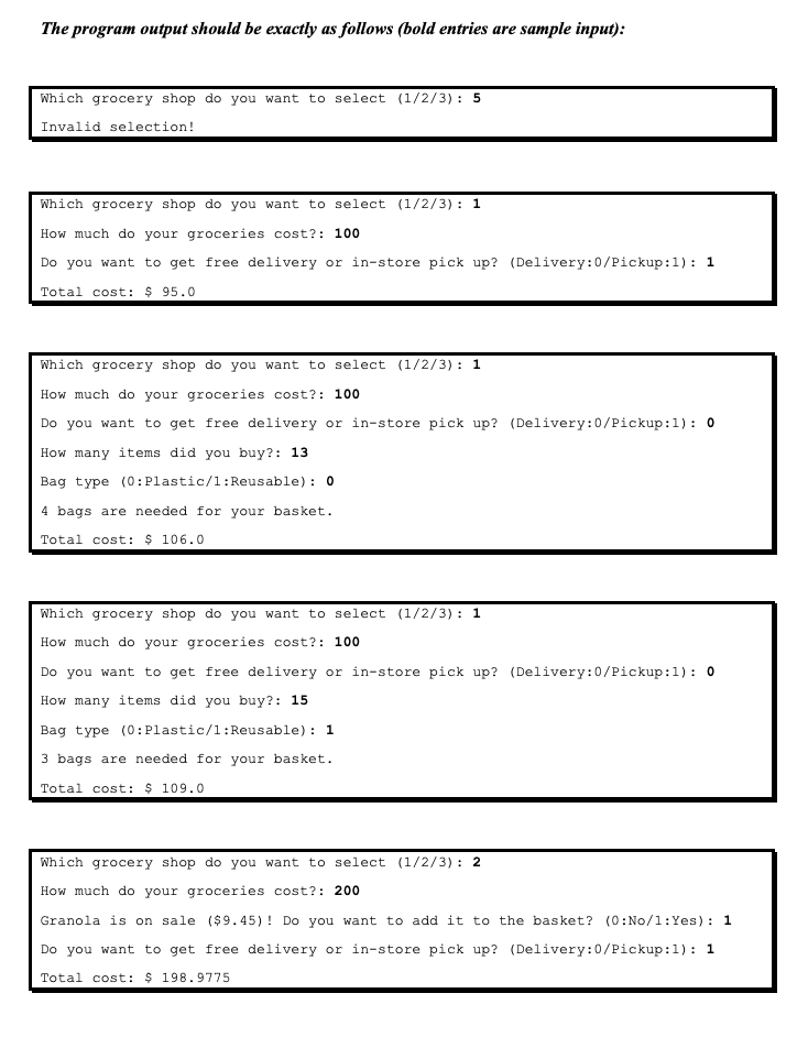 Solved Consider a program which allows customers to order | Chegg.com