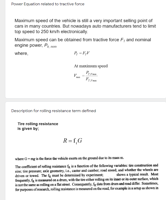 Road Testing 3.1 Equation of motion F= ma According | Chegg.com