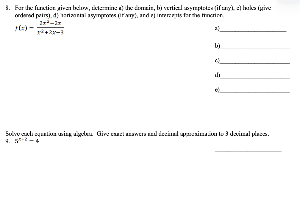 8. For the function given below, determine a) the | Chegg.com