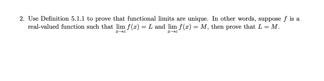 Solved Use Definition 5.1.1 to prove that functional limits | Chegg.com