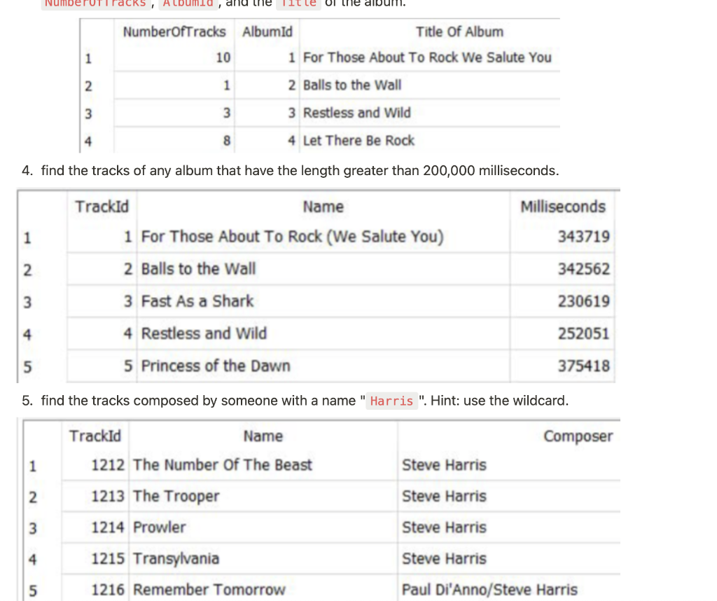 Solved There are 11 tables in the chinook sample database. . | Chegg.com