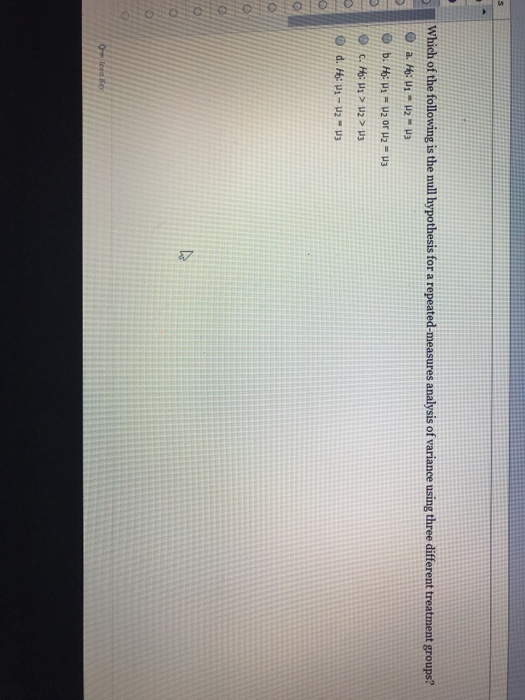 Solved Which of the following is the null hypothesis for a | Chegg.com