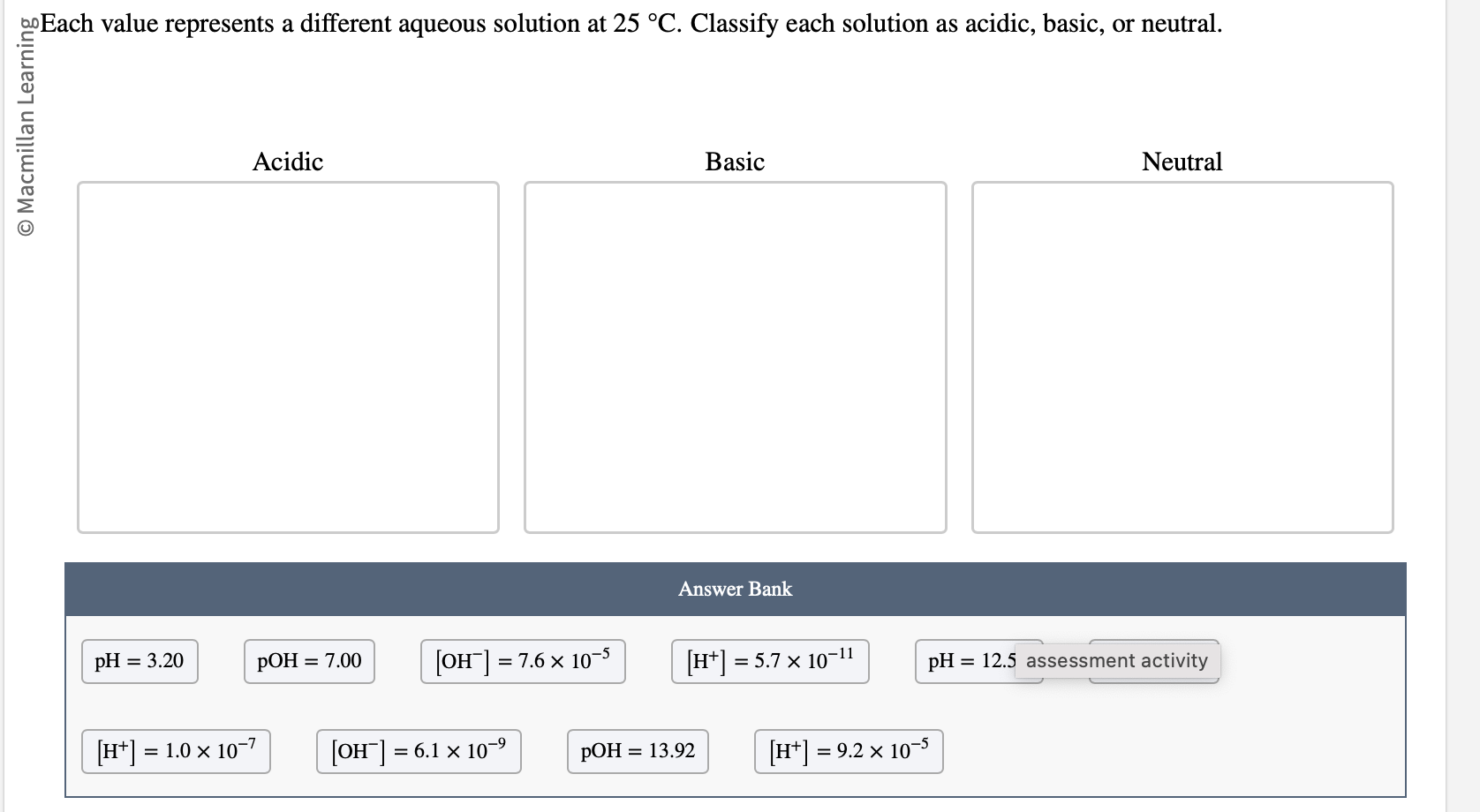 Solved Each value represents a different aqueous solution at | Chegg.com