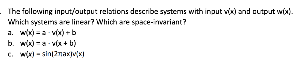 Solved The Following Inputoutput Relations Describe Systems 7622