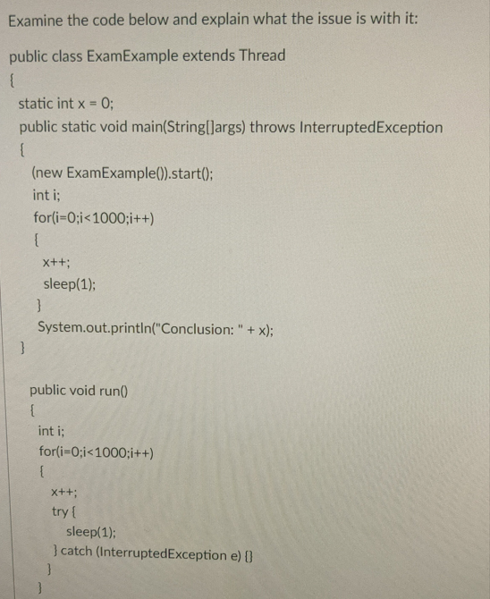 Solved Examine the code below and explain what the issue is | Chegg.com