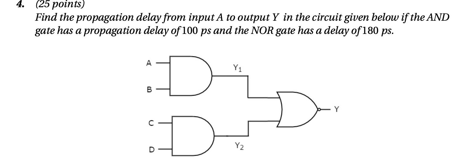 Solved 4. (25 points) Find the propagation delay from input | Chegg.com