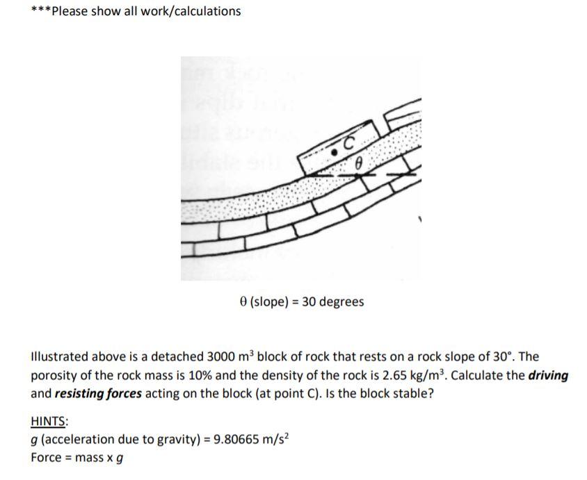 Solved ***Please show all work/calculations 0 (slope) = 30 | Chegg.com