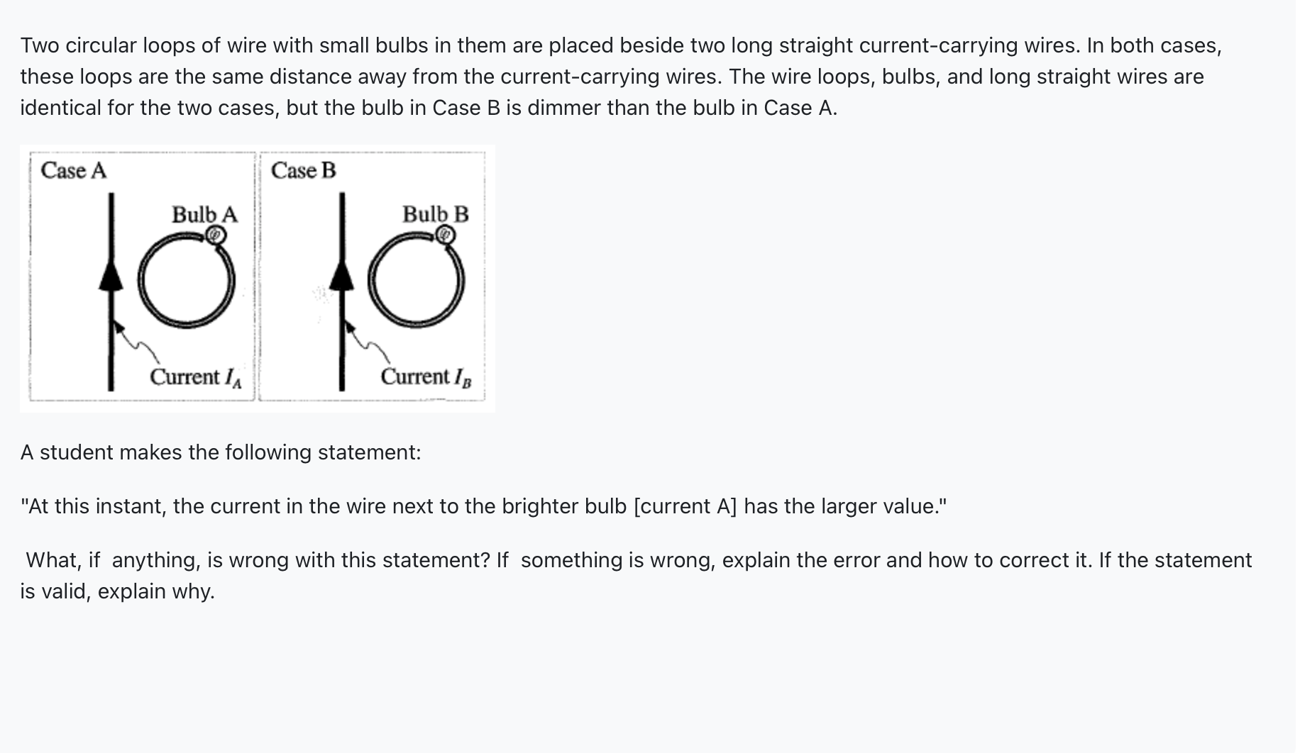 Solved Two circular loops of wire with small bulbs in them | Chegg.com