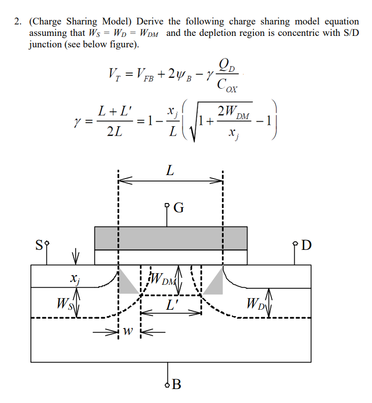 Solved 2. (Charge Sharing Model) Derive the following charge | Chegg.com
