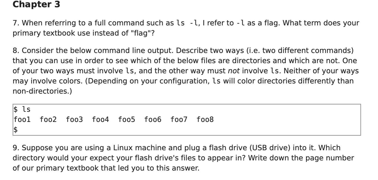 Solved XnuI1 Chapter 3 7. When referring to a full command | Chegg.com