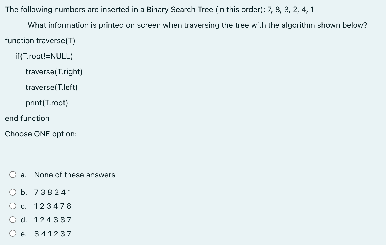 Solved The following numbers are inserted in a Binary Search | Chegg.com
