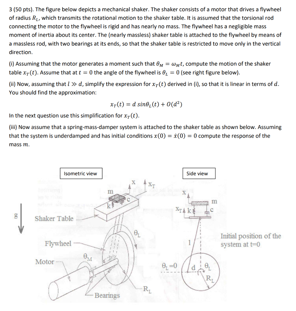 3 (50 pts). The figure below depicts a mechanical | Chegg.com