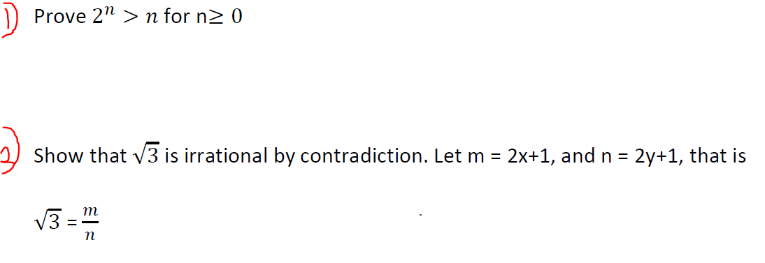 Solved D Prove 21 n for n20 Show that V3 is irrational by | Chegg.com