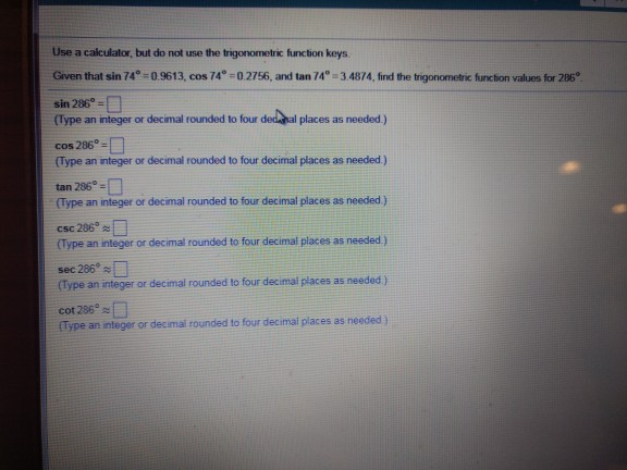 Solved Use a calculator, but do not use the trigonometric | Chegg.com