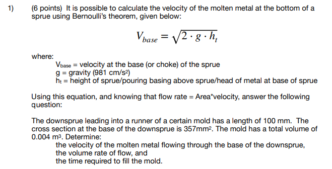 Solved 1) (6 points) It is possible to calculate the | Chegg.com