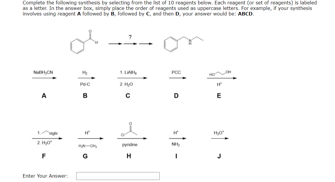 Solved Complete the following synthesis by selecting from | Chegg.com