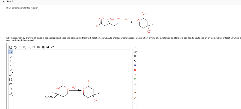 Solved Part A Draw a mechanism for this reaction OH:OH H,o: | Chegg.com