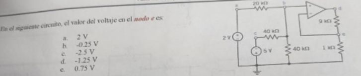Solved en el ﻿siguiente circuito, el ﻿valor del voltaje el | Chegg.com