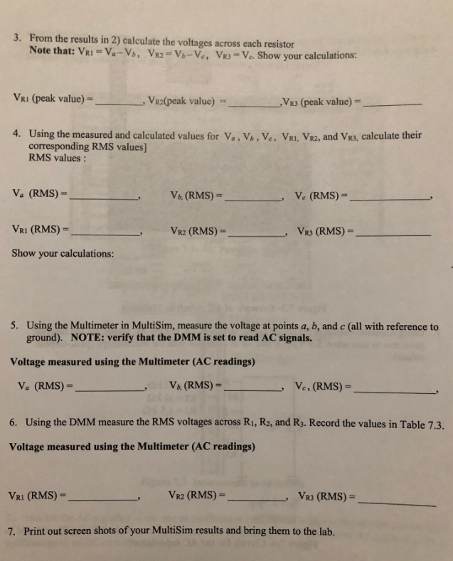 Solved Figure 7.3- Example of AC circuit in Multisim 1. | Chegg.com