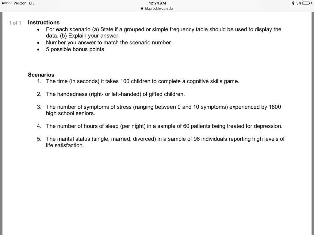 Solved oo0 Verizon LTE 12:24 AM a bbprod.hvcc.edu 1 of 1 | Chegg.com