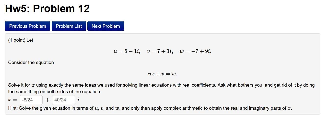 Solved Hw5: Problem 12 Previous Problem Problem List Next | Chegg.com