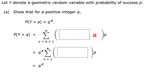 Solved Let Y denote a geometric random variable with | Chegg.com