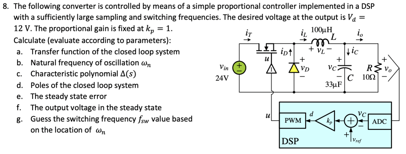 Solved + + 8. The following converter is controlled by means | Chegg.com