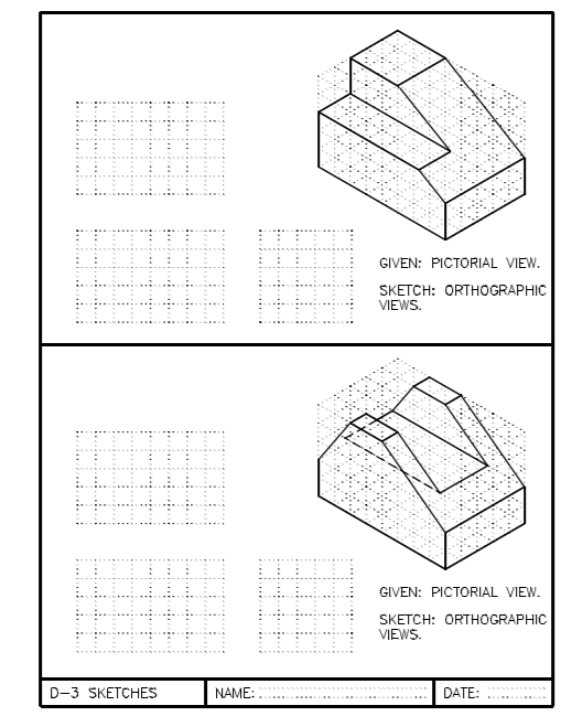 Solved .. GIVEN: PICTORIAL VIEW. SKETCH: ORTHOGRAPHIC VIEWS | Chegg.com