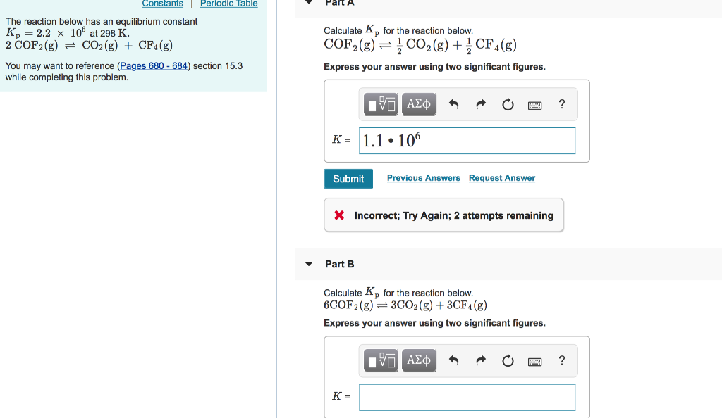 Solved Constants Periodic Table Part A The reaction below | Chegg.com