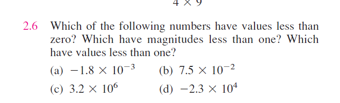 Solved 4X9 2.6 Which of the following numbers have values | Chegg.com