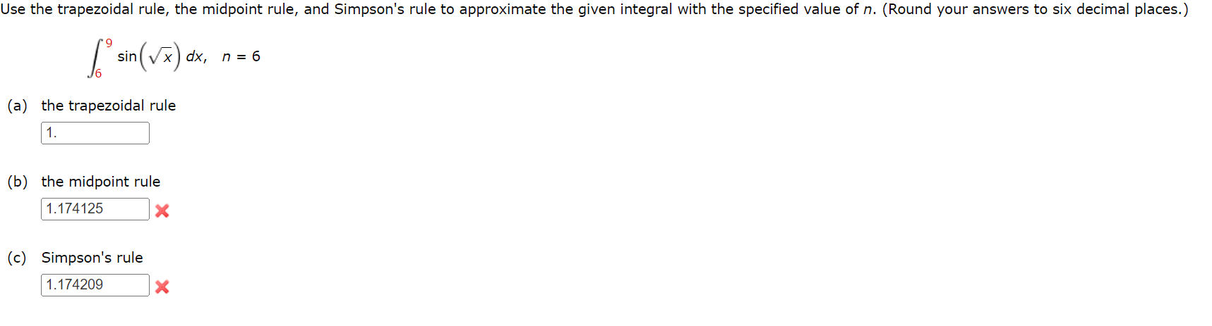 Solved Jse the trapezoidal rule, the midpoint rule, and | Chegg.com