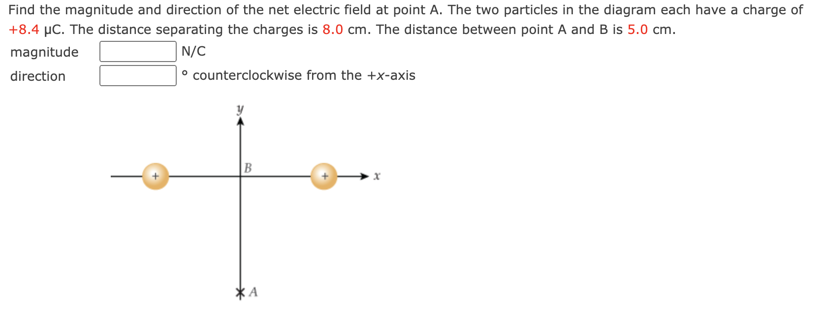 Solved Find the magnitude and direction of the net electric | Chegg.com
