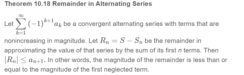 Solved 128–32. Estimating errors in partial sums For each of | Chegg.com
