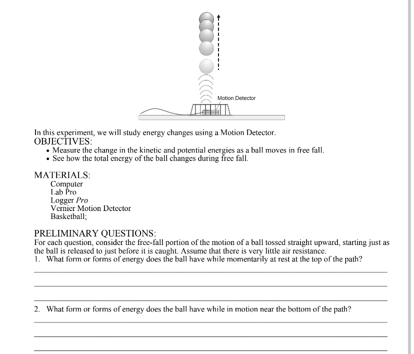Solved Motion Detector In this experiment, we will study | Chegg.com