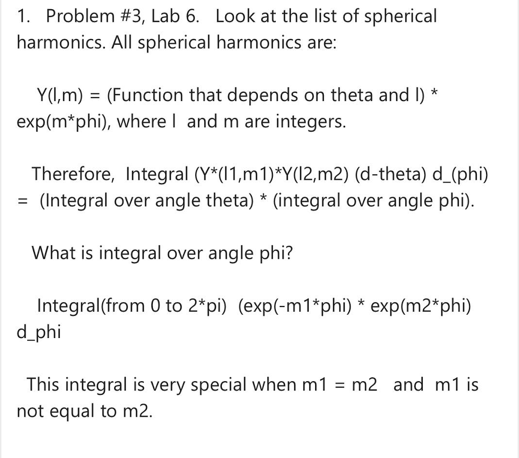 Solved 1. Problem #3, Lab 6. Look at the list of spherical | Chegg.com