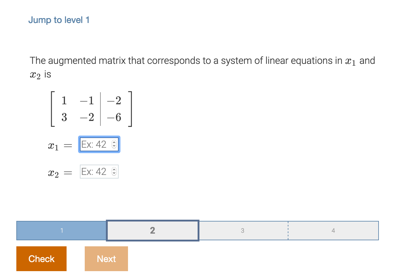 Solved Jump to level 1 The augmented matrix that corresponds | Chegg.com