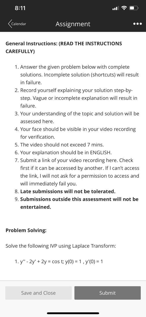 Solved General Instructions: (READ THE INSTRUCTIONS | Chegg.com