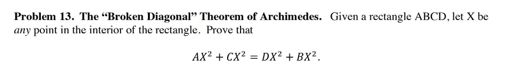 Solved Problem 13. The "Broken Diagonal” Theorem of | Chegg.com