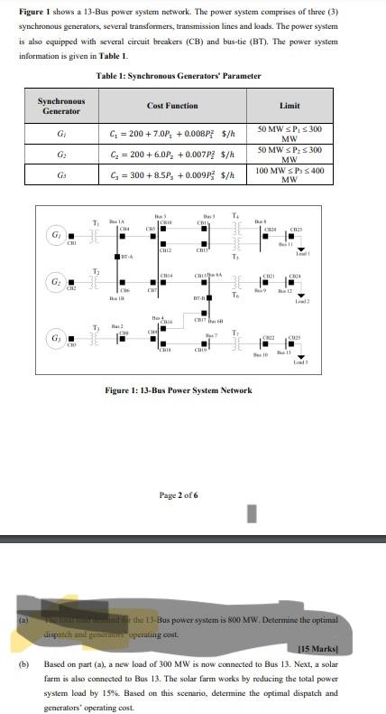 Solved Figure 1 shows a 13-Bus power system network. The | Chegg.com