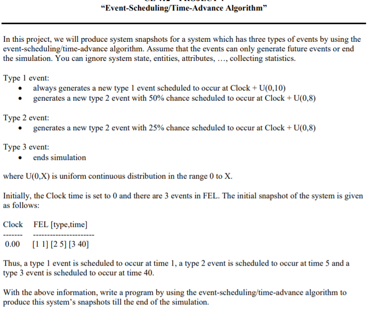 Solved "Event-Scheduling/Time-Advance Algorithm" In this | Chegg.com