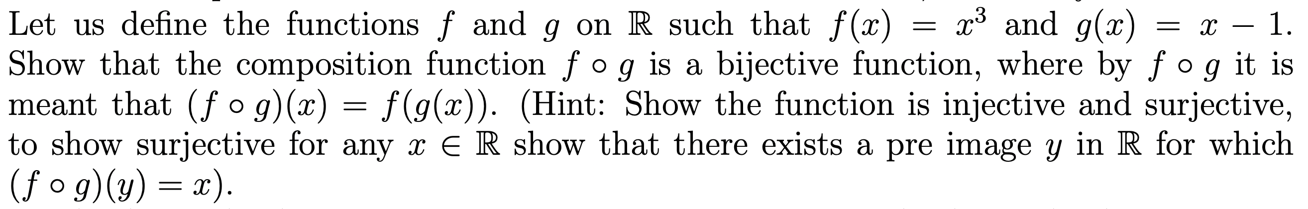 Solved Let us define the functions f and g on R such that | Chegg.com