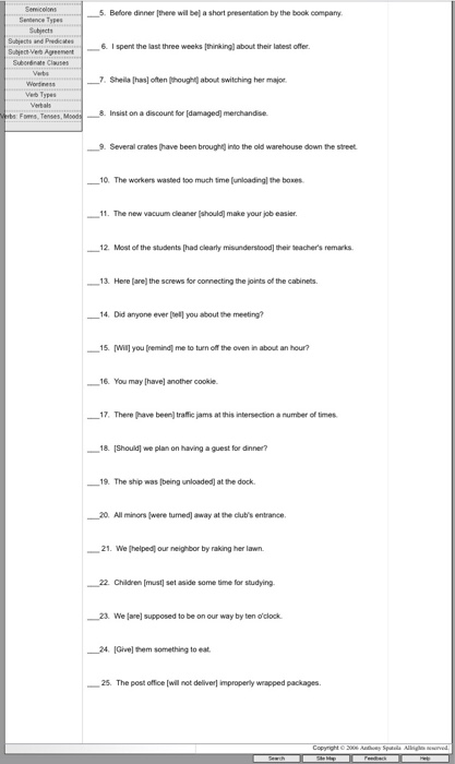 Instructions: If the verb of the sentence is enclosed | Chegg.com