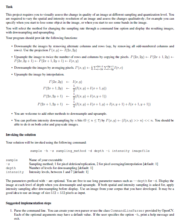 Image Sampling and Quantization Purpose The goal of | Chegg.com