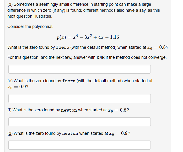 Solved (d) Sometimes a seemingly small difference in | Chegg.com