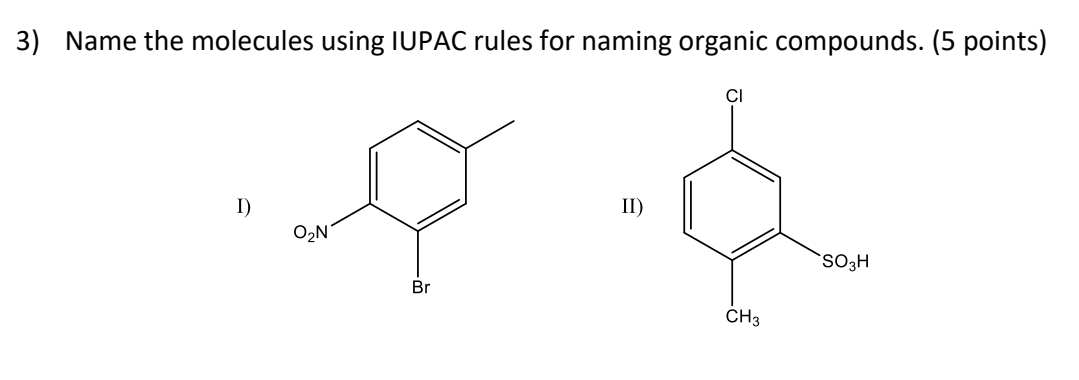 Solved Name the molecules using IUPAC rules for naming | Chegg.com