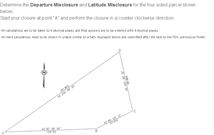 Solved Determine the Departure Misclosure and Latitude | Chegg.com