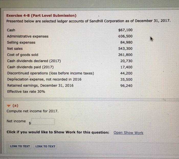 Solved Exercise 4-8 (Part Level Submission) Presented below | Chegg.com
