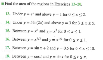 Solved Find the area of the regions in Exercises 13–20. 13. | Chegg.com