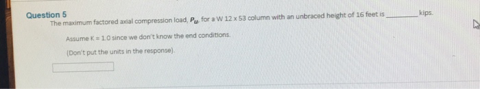 Solved The maximum factored axial compression load, P_u, for | Chegg.com